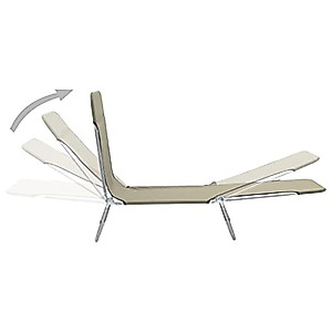 YELWHI Folding Sun Loungers 2 pcs Steel and Fabric Taupe,Foldable Sunlounger Set Adjustable Backrest, Durable & Comfortable, for Outdoor Relaxation Outdoor Furniture, Outdoor Seating