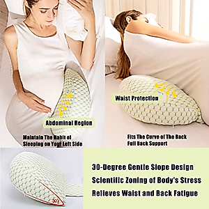DOUBLE 2 C Pregnancy Pillows for Sleeping, Maternity Pillow for Pregnant Women Side Sleeper Soft Pregnancy Body Pillow for Back, HIPS, Legs with Detachable and Adjustable Pillow Cover