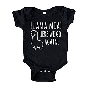 Sunray Clothing Llama Mia Here We Go Again Baby Boy Girl Onesie Gray
