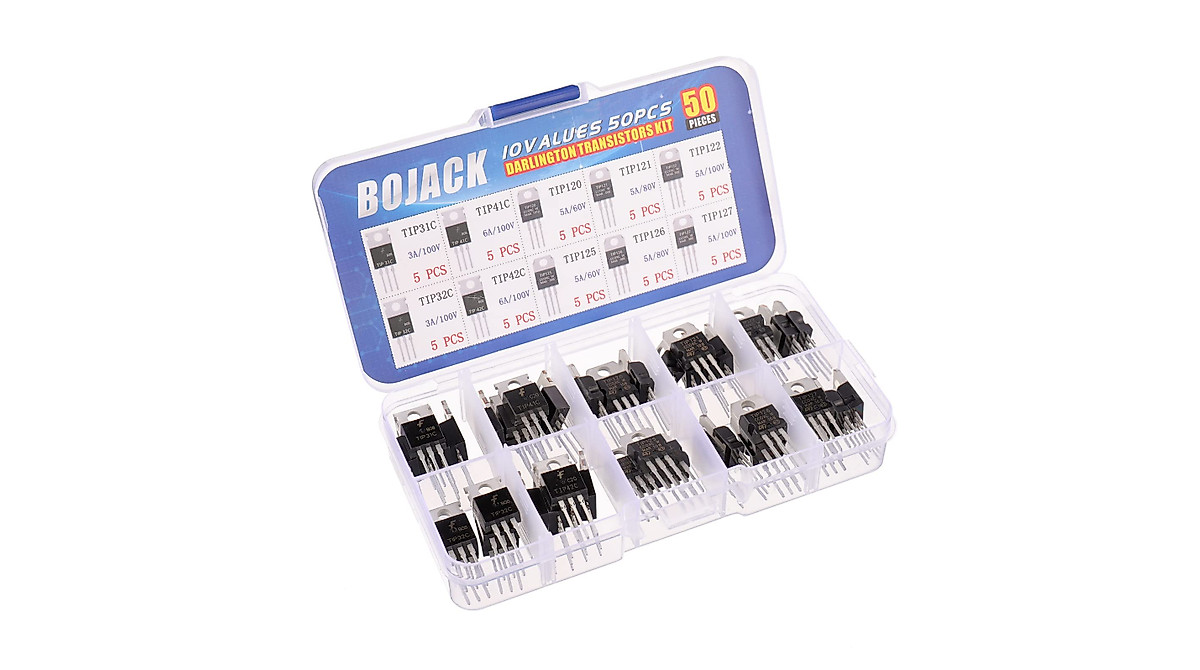 BOJACK TIP Series Transistor Kit - 50 Pcs Assortment for DIY Projects