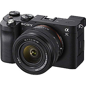 Sony Alpha a7C Mirrorless Digital Camera with 28-60mm Lens (Black) (ILCE7CL/B) + 64GB Memory Card + NP-FZ-100 Battery + Corel Photo Software + Case + External Charger + Card Reader + More (Renewed)