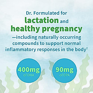 Garden of Life Dr. Formulated Prenatal Vegan DHA - Certified Vegan Omega 3 Supplement with 400mg DHA + DPA from Algal Omega 3 in Triglyceride Form, Non-GMO Algae Omega 3 for Vegans, 30 Softgels