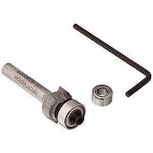Vermont American 23129 1/16-Inch Radius Carbide Tipped Roundover and Bead Router Bit, 2-Inch Ball Bearing 2-Flute 1/4-Inch Shank
