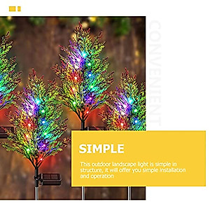 BESPORTBLE 2pcs Solar Garden Lights Tree Outdoor Solar Christmas Tree Lights Solar Xmas Decorative Multi-Color Flickering Pine Lights for Patio Lawn Pathway