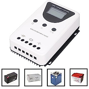 Fewb MPPT Solar Charge Controller, 12V 24V 36V 48V Auto MPPT Charge Controller Solar Panel Regulator with LCD Display, Max PV 100V 4 Stage Safe Charging Solar Panel Charge Controller(100A)