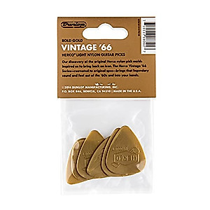 Herco® Vintage '66, Gold, Light, 6/Player's Pack
