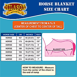 Royal Blue 72 in HILASON 600D Winter Waterproof Poly Horse Blanket Belly Wrap | Horse Blanket | Horse Turnout Blanket | Horse Blankets for Winter | Waterproof Turnout Blankets for Horses | Blankets