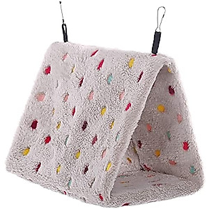 BECNBEAU Bird Bed Birds Hammock Hut for Cage Parakeet Bird Accessories Conure House Tent Budgie Shed Hanging Snuggle Cave Nest Plush for Quaker Lovebirds Cockatiels,8.7x5.5x7.1 inches