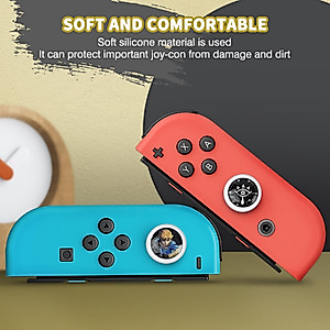 Dlseego Thumb Grip Caps Suitable for Switch/Switch Lite/Switch OLED Console, ABS Material Joycon Analog Controller Protective Covers 4PCS Button Joystick Hard Caps-Praying Princess and Knight White