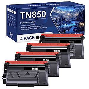 Toner Bank Compatible Toner Cartridge Replacement for Brother TN850 TN-850 TN820 TN-820 TN 850 820 HL-L6200DW MFC-L5700DW MFC-L5850DW HL-L5200DW MFC-L5900DW MFC-L6800DW Printer Black Ink 4-Pack