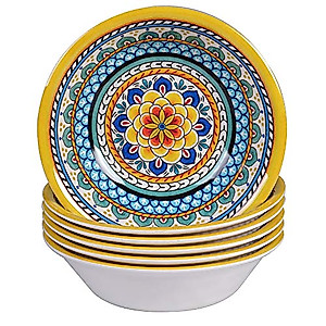 Certified International Portofino 7.5" Melamine All Purpose Bowl, Set of 6, Multi Colored