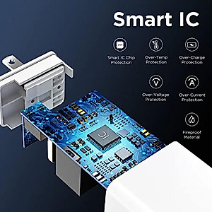 HTC 65w USB C Wall Charger 3 Ports, GaN Fast Charger Block Type C Wall Charger Foldable Plug Travel Adapter for iPad/iPad Mini, MacBook Air/Pro, iPhone 13/13Pro/13 Pro Max/12/11, Pixel, Galaxy, Switch