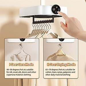 Portable Clothes Dryer, Mini Laundry Dryers, Small Compact Foldable Mini Dryer Machine with Dryer Bag, Dual Speed Mode and Smart Timer Portable Dryer for Travel, Apartment, RV, Dorm