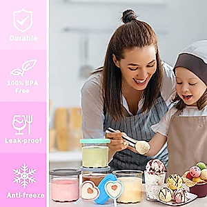 Ice Cream Pints Containers and Lids,16oz Cups Compatible with NC301 NC300 NC299AMZ Series Creami Ice Cream Makers, BPA-Free Ice Cream Storage Containers, Dishwasher Safe (4)