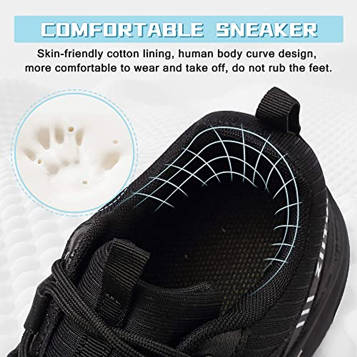 Trail Running Shoes Men Hiking Shoes for Men Outdoor Walking Shoes Breathable Non-Slip Sneakers for Men All-Terrain Trekking Shoes Tennis Cross Training Shoes Black