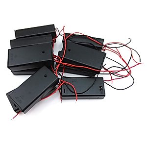 Honbay 10pcs 2AA Battery Holder Storage Case with Wires and On/Off Switch