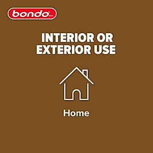 Bondo Wood Filler 12 oz with Hardener 0.5 oz, Repairs Chips and Cracks in Wood, Sandable, Paintable, and Stainable