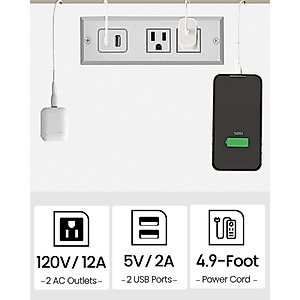 TUTOTAK End Table with Charging Station, Side Table with USB Ports and Outlets, Nightstand, 3-Tier Storage Shelf, Sofa Table for Small Space TB01BW042
