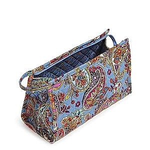 Vera Bradley Women's Cotton Trapeze Cosmetic Makeup Organizer Bag, Provence Paisley, One Size