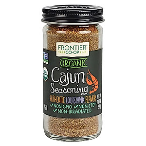Frontier Co-op Organic Cajun Seasoning, 2.08-Ounce Jar, Authentic Louisiana Flavor For Southern Delicacies, Kosher, Non GMO
