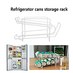 Refrigerator Can Storage Rack DoubleLayer Soda Can Beverage Dispenser Rack Kitchen Desktop Shelf for Cans Cola Beer