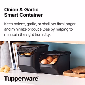 Tupperware Brand Onion & Garlic Smart Container - Keep Contents Firm & Fresh - Store Up to 6lbs - Dishwasher Safe