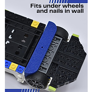 Collectible Car Display Wall Mount Compatible with Lego Speed Champions | Wall Display Mounts Compatible with Lego Racecar Models | Made in USA (Blue, 10 Pack)