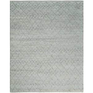 Artisan's Arc Hand Woven Silver and Gray 8x10 Trellis Moroccan Rug Made with Fine Wool | CP79810