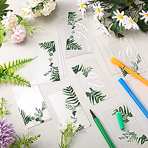 120 Pcs Clear Acrylic Place Cards Acrylic Name Cards Acrylic Table Number Card Blank Acrylic Name Plate Acrylic Seating Chart Cards Sign for Wedding DIY Table Setting Banquet Party (Rectangular Style)