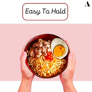 AFWAN Ramen Bowl Set of 4 32 OZ with Large Melamine Bowls Spoons Complete Dinnerware Set with Chopsticks long-lasting Japanese style