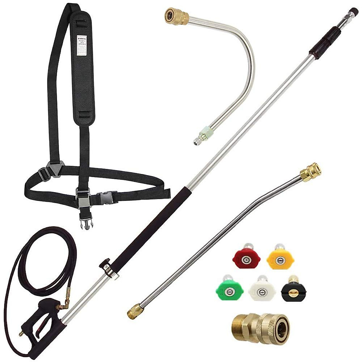 Twinkle Star 4000 PSI Commercial Grade Telescoping Pressure Washer Wand for Pressure Washers with Belt