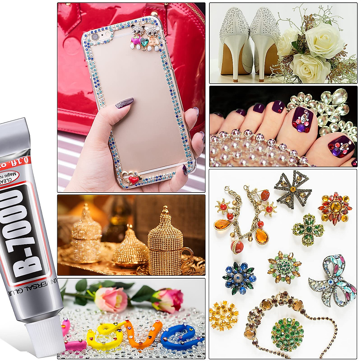 40 Pieces B-7000 Adhesive Multi-Function Glues Paste Adhesive in 3ml for DIY Craft Glass, Wooden, Manicure, Jewelry Making Supplies