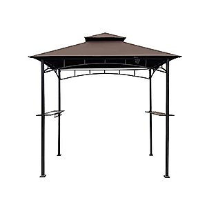 APEX GARDEN Replacement Canopy Top CAN ONLY FIT for Model #L-GZ238PST-11 8' X 5’ Bamboo Look BBQ Grill Gazebo (Canopy Top Only) (Brown)