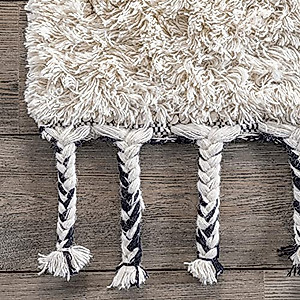 nuLOOM Striped Delia Wool Runner Rug, 2' 6" x 8', Ivory