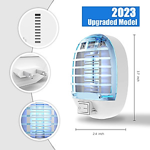 DNFAF Bug Zapper Indoor, Fly Trap for Indoors, Electronic Mosquitoes Killer Mosquito Zapper with Blue Lights for Living Room, Home, Kitchen, Bedroom, Baby Room, Office(2 Packs)