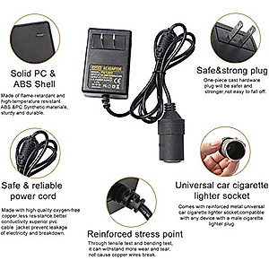 BYGD AC to DC Converter, 100V ~ 240V to 12V 2A 24W, Car Cigarette Lighter Socket AC/DC Power Supply Adapter Transformer for Low-Power Car Devices, Car
