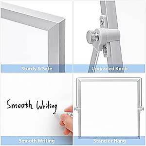 Small WhiteBoard with Stand 10" X 10", ARCOBIS Magnetic Double-Sided Dry Erase White Board Easel for Desk Students Kids Home Office