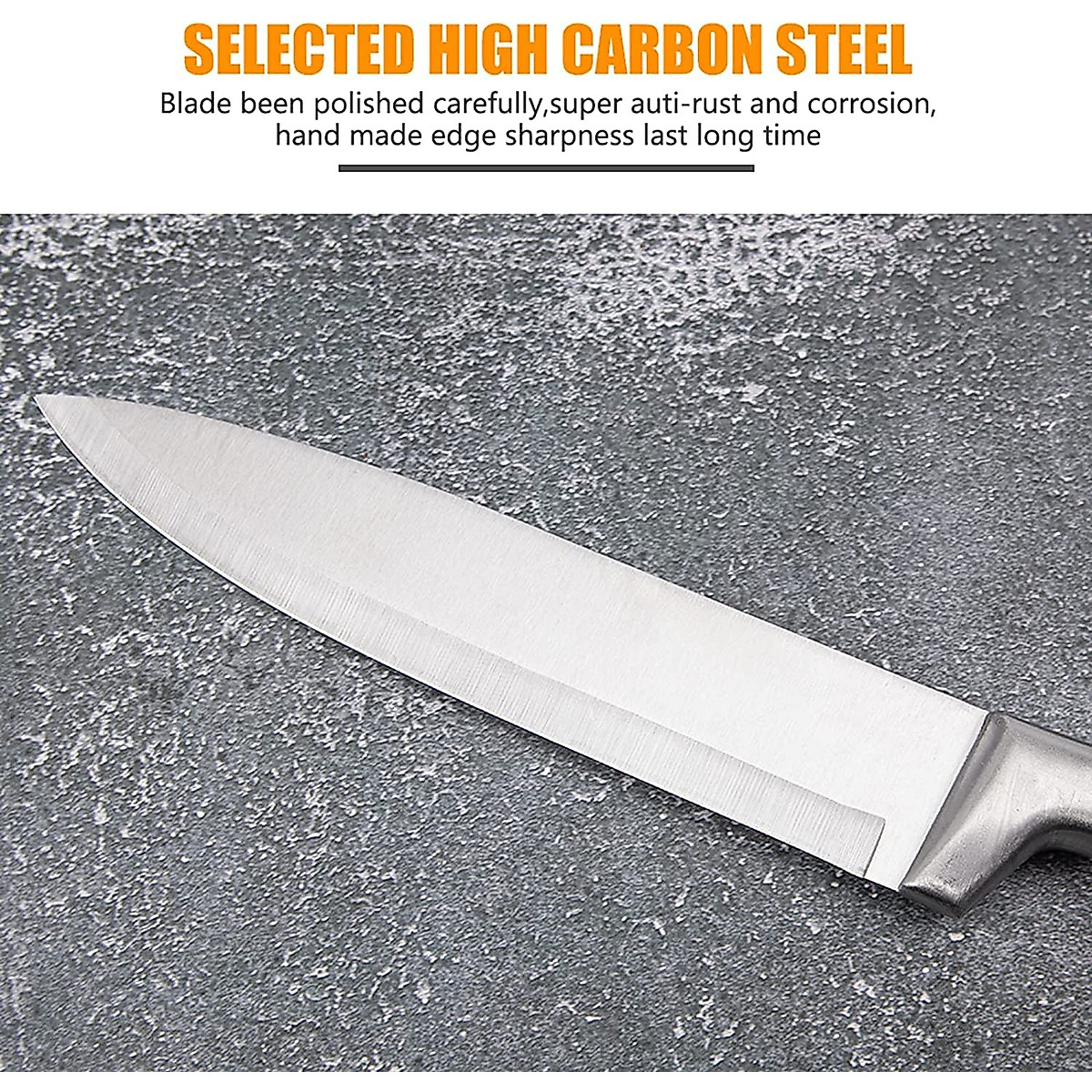 Kitchen Knife Set, 9-Piece Red Knife Set with Acrylic Block, Non Stick Sharp High Carbon Stainless Steel Chef Knife Set with Sharpener for Kitchen Cutting Kitchen Gifts for Women