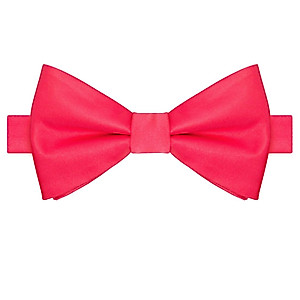 KissTies Pre-Tied Bow Tie Summer Watermelon Red Satin Razzmatazz Bowties