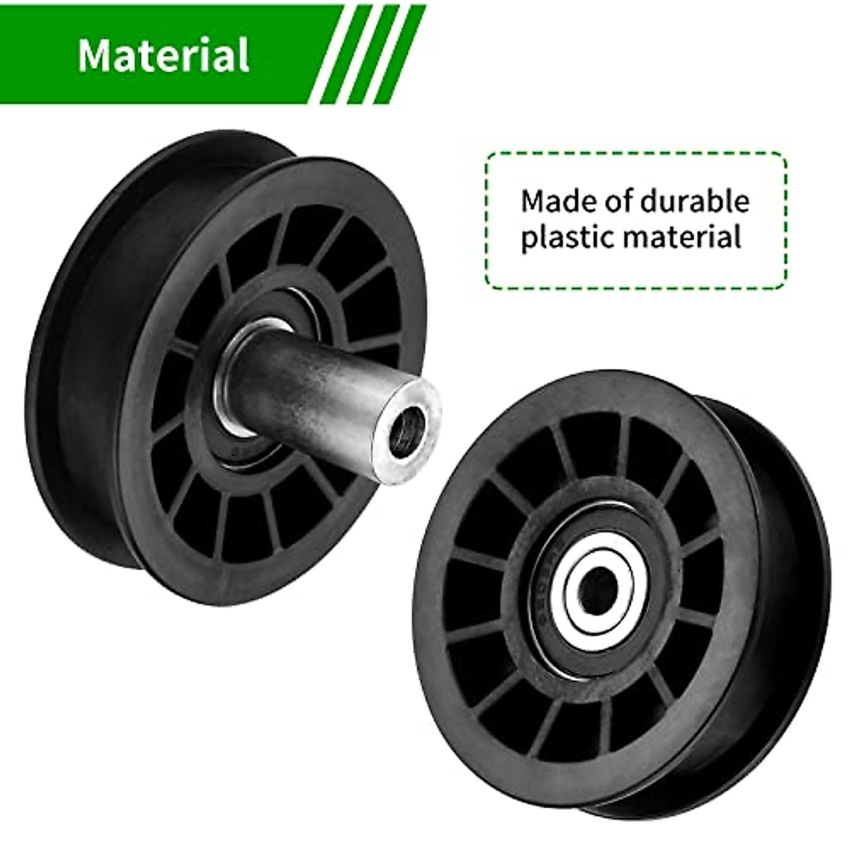 Idler Pulley 179114 532179114 Replacement for Craftsman Mower - Flat Idler Pulley Compatible with Craftsman LT1000, Hu sqvarna Po ulan Pro AYP Riding Mower, Replace 12644 280-934
