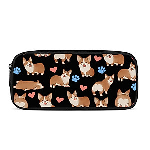 TOADDMOS Corgi Print Boys Girls Fashion School Bag Set Backpack with Lunch Box and Pencil Case, Middle School Student Bookbag Set