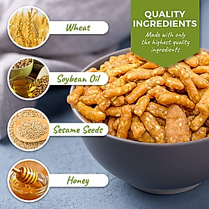 Oregon Farm Fresh Snacks Honey Roasted Sesame Sticks - Local Honey Roasted Sesame Sticks - Delicious & Fresh Snacks - Enjoy The Perfect Mix of Sweet & Salty (26 oz)