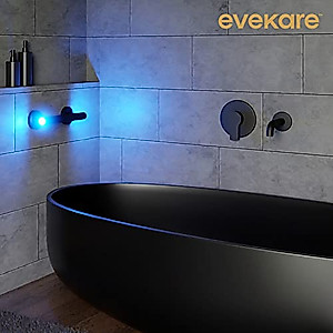 evekare 24 Inch Innovative Grab Bars for Bathtubs and Showers | with Integrated LED Night Light | Grab Bars for Elderly and Disabled | 1.25 Inch Diameter Stainless Steel in Matte Black