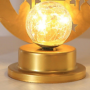 UPQRSG LED Desk Decorative Light, Magical Moon Night Light, Desktop Night Lamp, Moon Styling Iron Art Hollowed Out Supplies, Cordless Lamp for Home Bedroom Wedding PartyPalace