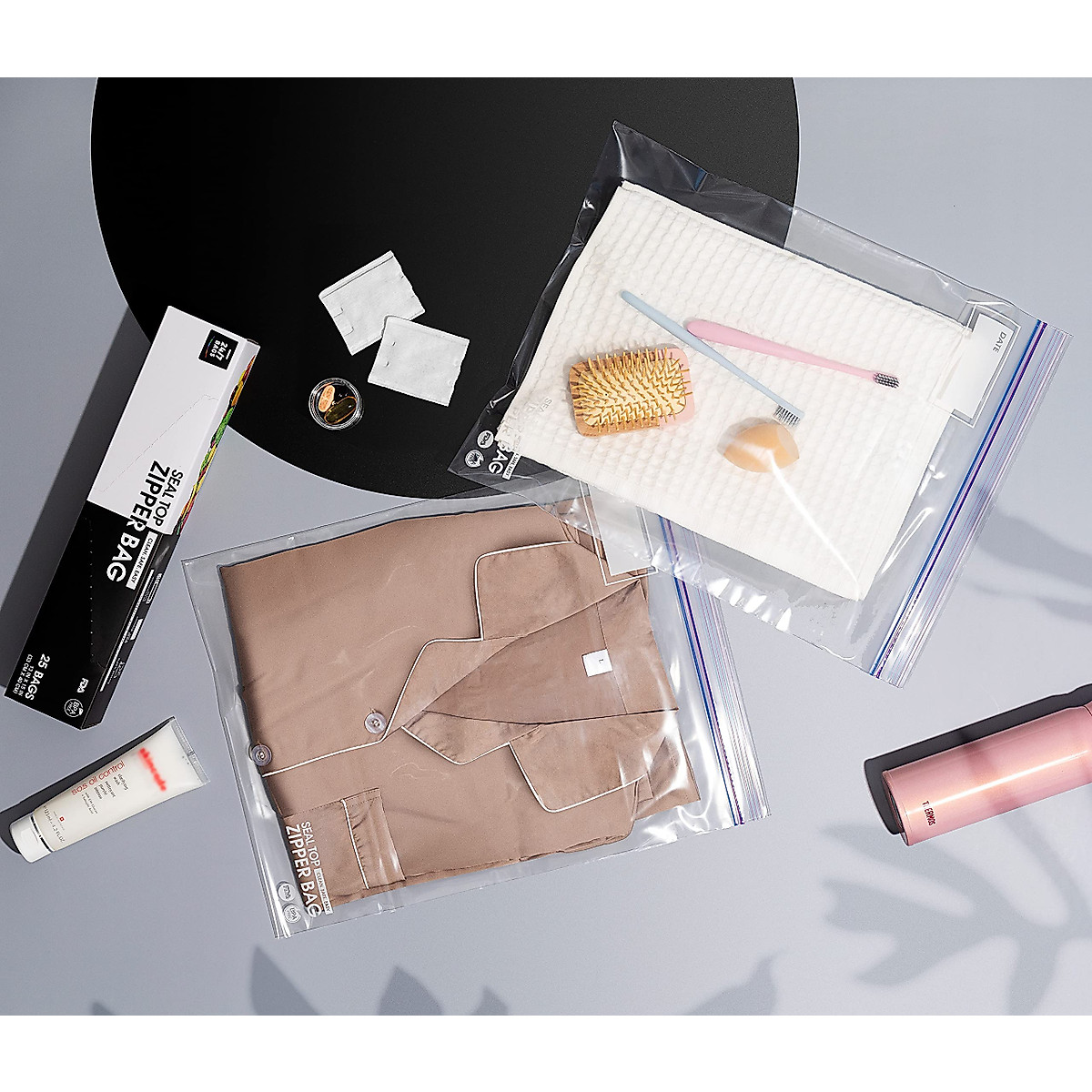 24/7 Bags | Double Zipper Storage Bags, Gallon Size, 200 Count (4 Packs of 50)