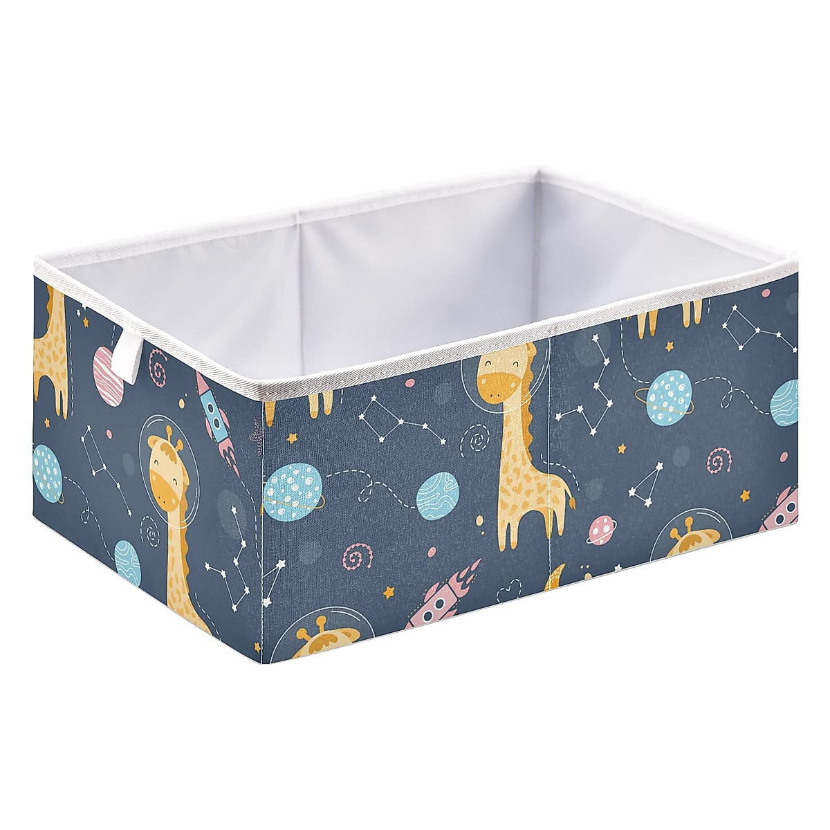 Cute Animals Giraffe Cube Storage Bin Collapsible Storage Bins Waterproof Toy Basket for Cube Organizer Bins for Kids Nursery Book Bathroom Closet Girls Boys - 11.02x11.02x11.02 IN