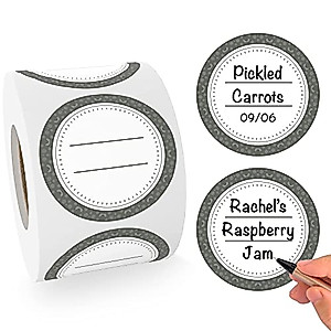 MESS Dissolvable Canning Labels for Jars – 200 Dissolvable Mason Jar Labels - Dissolvable Food Labels for Containers - Jam Homemade Canning Jar Labels Stickers - Removable Mason Jar Labels 2" Granite