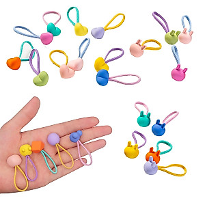 Petunny Cute Hair Ties for Girls,40Pcs Cartoon Hair Bands Soft Ponytail Holders Elastic Ball Hair Ties for Baby Toddler Teens Kids Children Birthday Christmas Gift (Random Color)