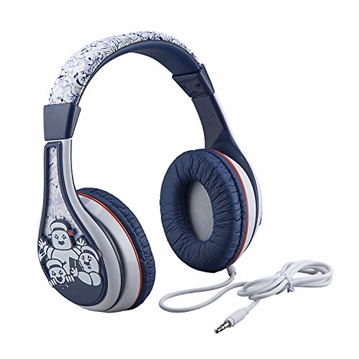 eKids Ghostbusters Kids Headphones, Adjustable Headband, Stereo Sound, 3.5Mm Jack, Wired Headphones for Kids, Tangle-Free, Volume Control, for Fans of Ghostbusters Merchandise