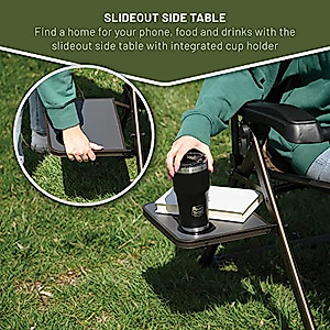 TIMBER RIDGE Zero Gravity Chairs, Folding Recliner Chair Padded with Cup Holder and Headrest, Adjustable Lounge Reclining Chair for Outdoor Camping Lawn Patio Indoor, Supports 350lbs, Brown